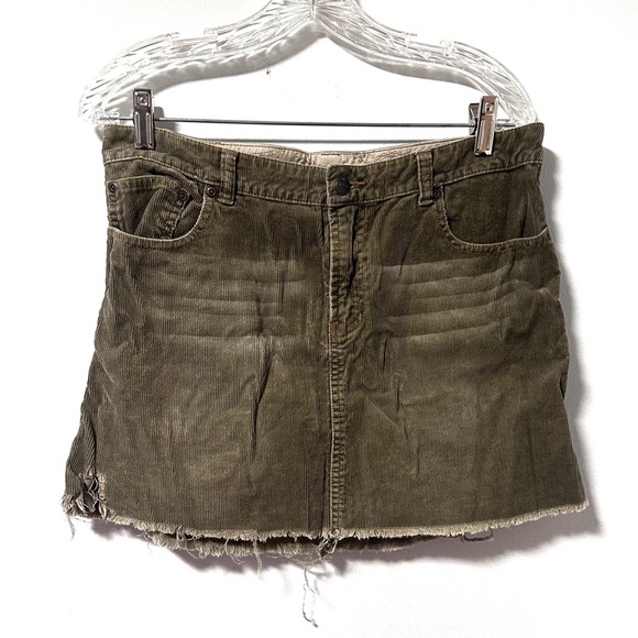 Vintage | Skirts | Vintage 9sy2k Britches Olive Green Corduroy Mini ...